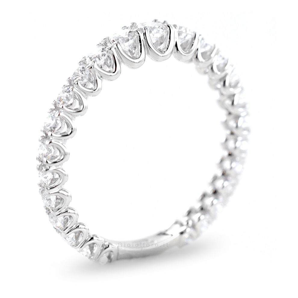 Anello fede Eternity a scalare in oro e Diamanti Dluce | Gioielloro.it ...