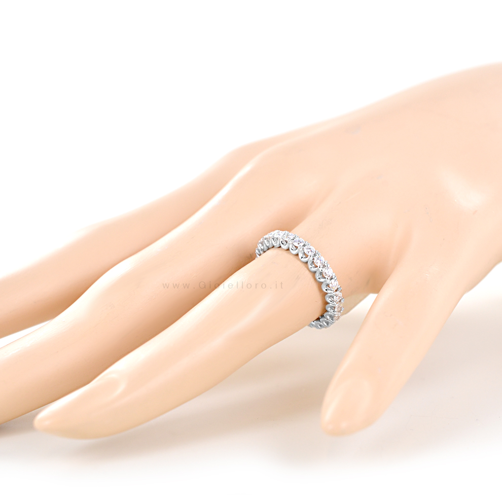 Anello fede Eternity in oro e Diamanti Dluce | Gioielloro.it - La tua ...