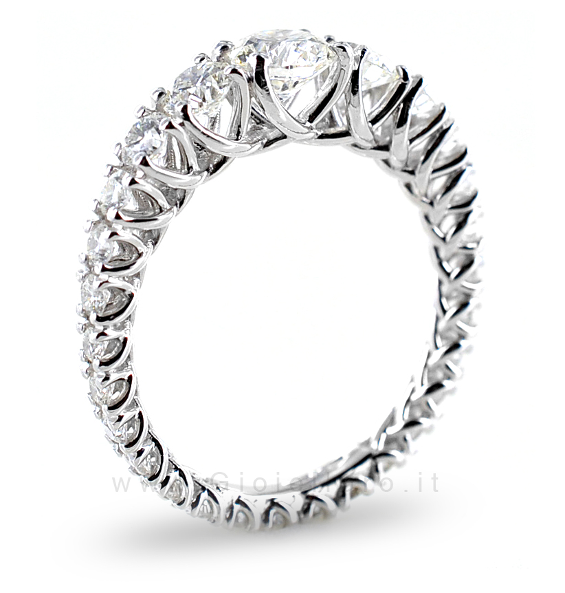 Anello fede Eternity in oro e Diamanti Dluce collezione Grace ...