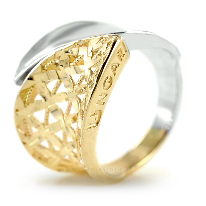 Anello in oro bianco e giallo Lorenzo Ungari | Gioielloro.it - La tua ...