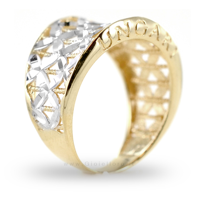 Anello a fascia in oro bianco e giallo Lorenzo Ungari | Gioielloro.it ...