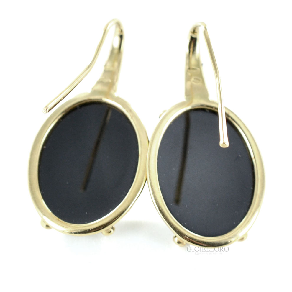 Orecchini in oro con onice e madreperla - cammeo | Gioielloro.it - La ...