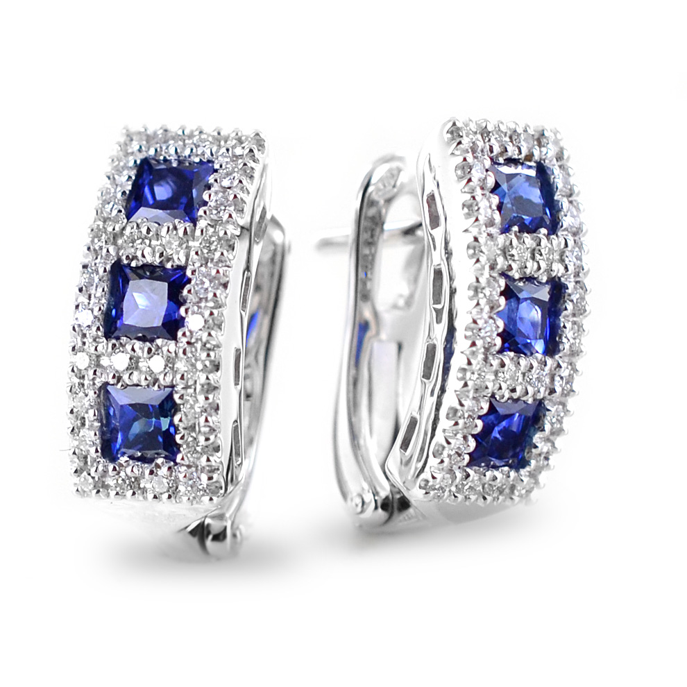 Orecchini trilogy di Zaffiri con Diamanti colore F | Gioielloro.it - La ...