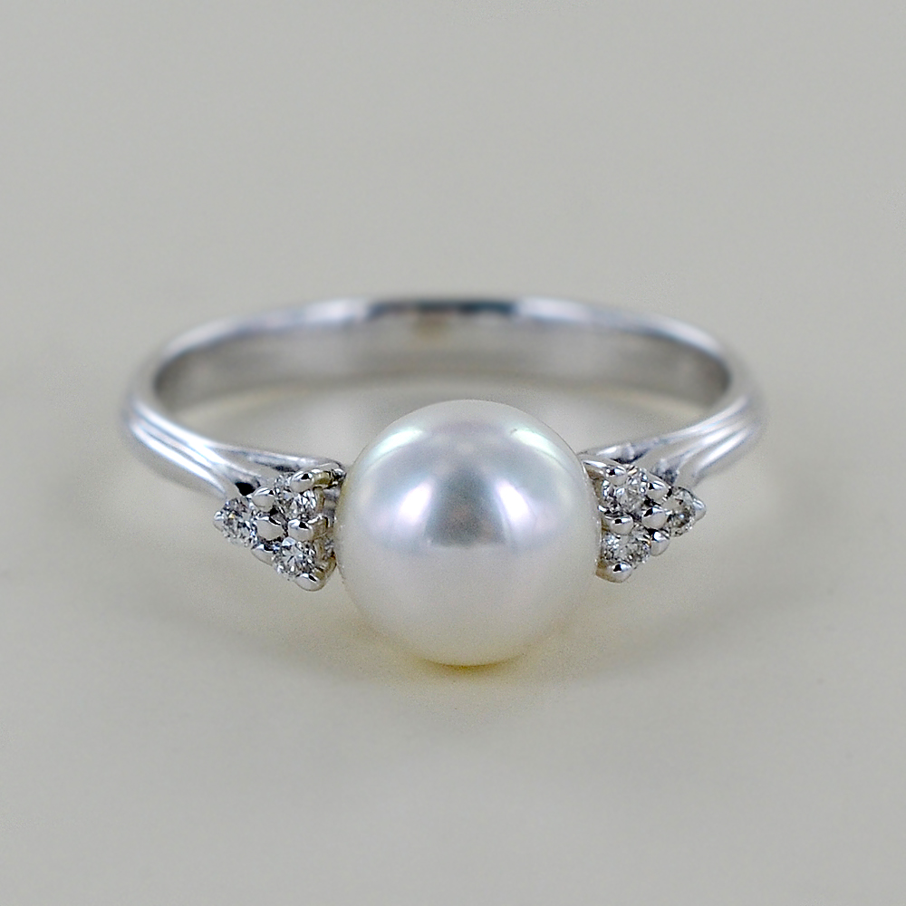 Anello con Perla Akoya 7.00 - 7.50 e Diamanti | Gioielloro.it - La tua ...