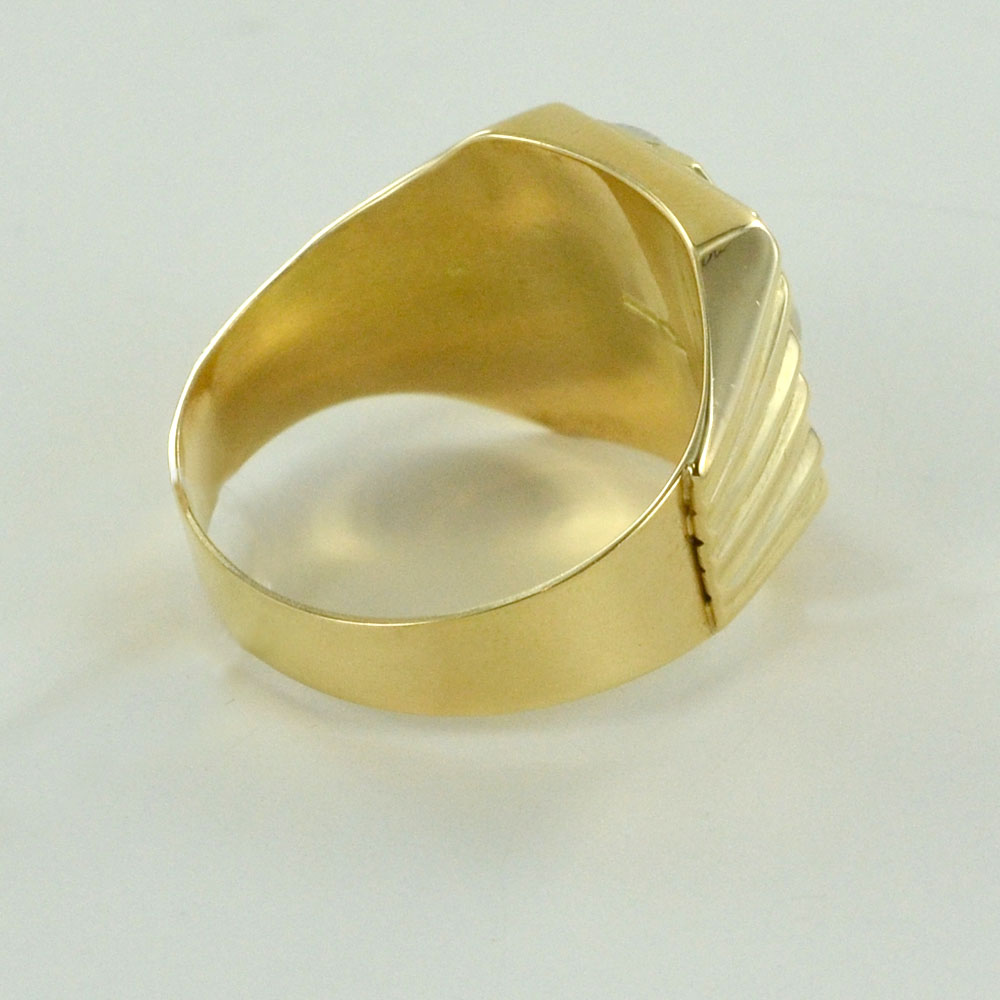 Anello da uomo con scudo in oro giallo e bianco | Gioielloro.it - La ...