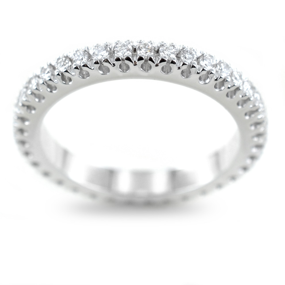 Anello Fede Eternity in oro bianco e diamanti ct 0.77 G VS | Gioielloro ...