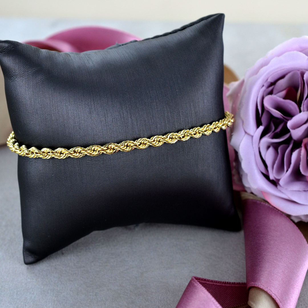 Bracciale maglia fune spessa in oro giallo 19 cm - Oreficeria Aretina ...