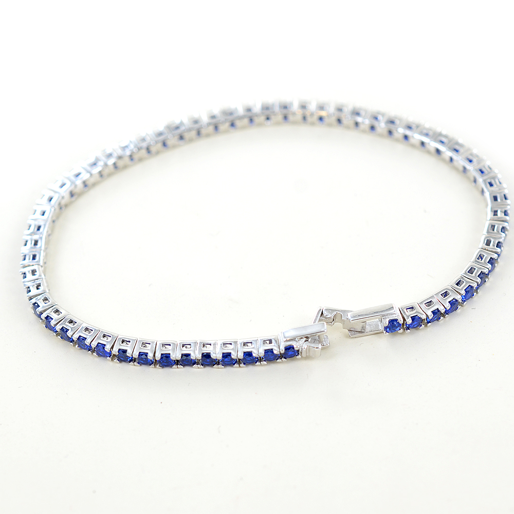 Bracciale Tennis da Uomo in argento con zirconi blu | Gioielloro.it ...