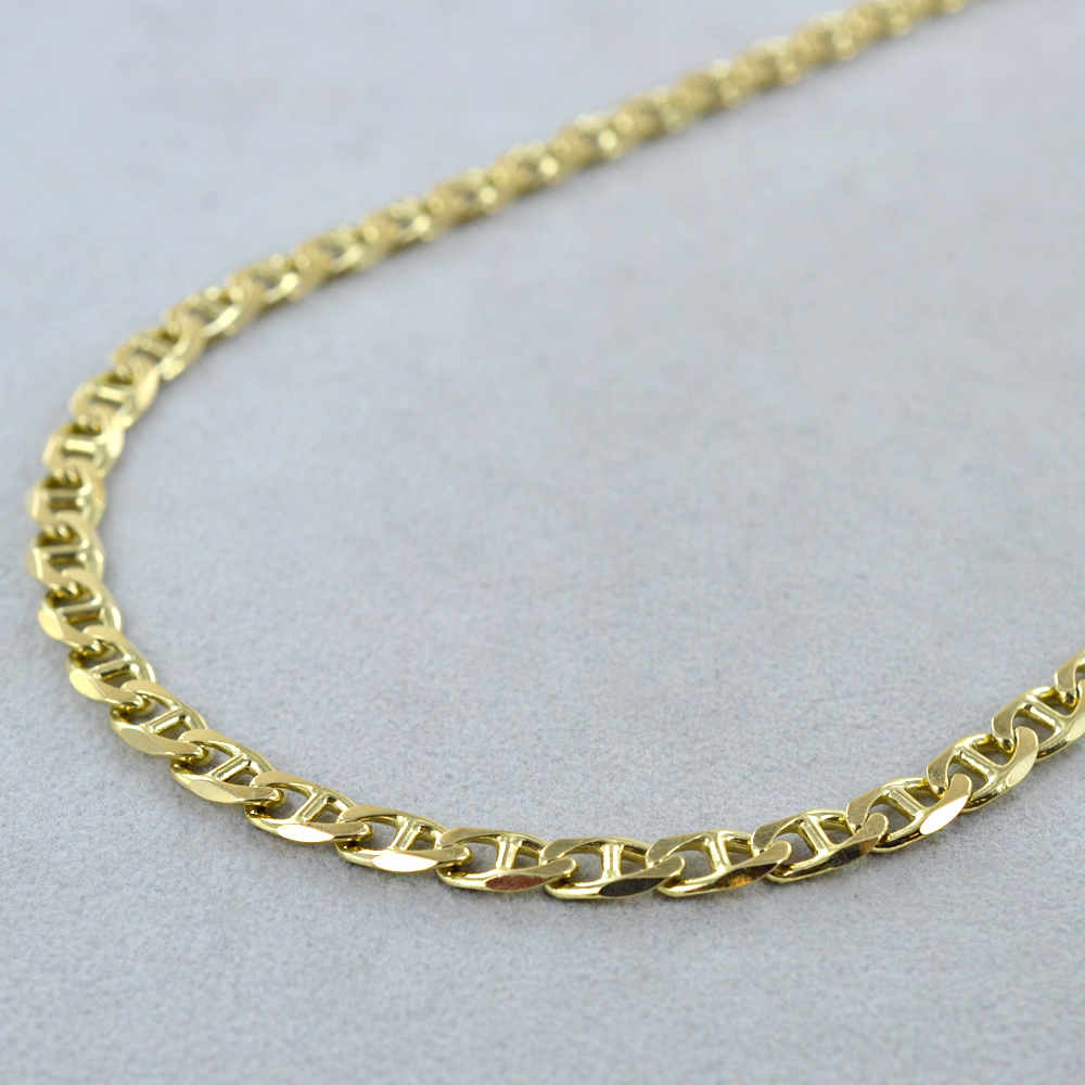 Catena da uomo in oro giallo 18 kt maglia traversino piena - 50 cm ...