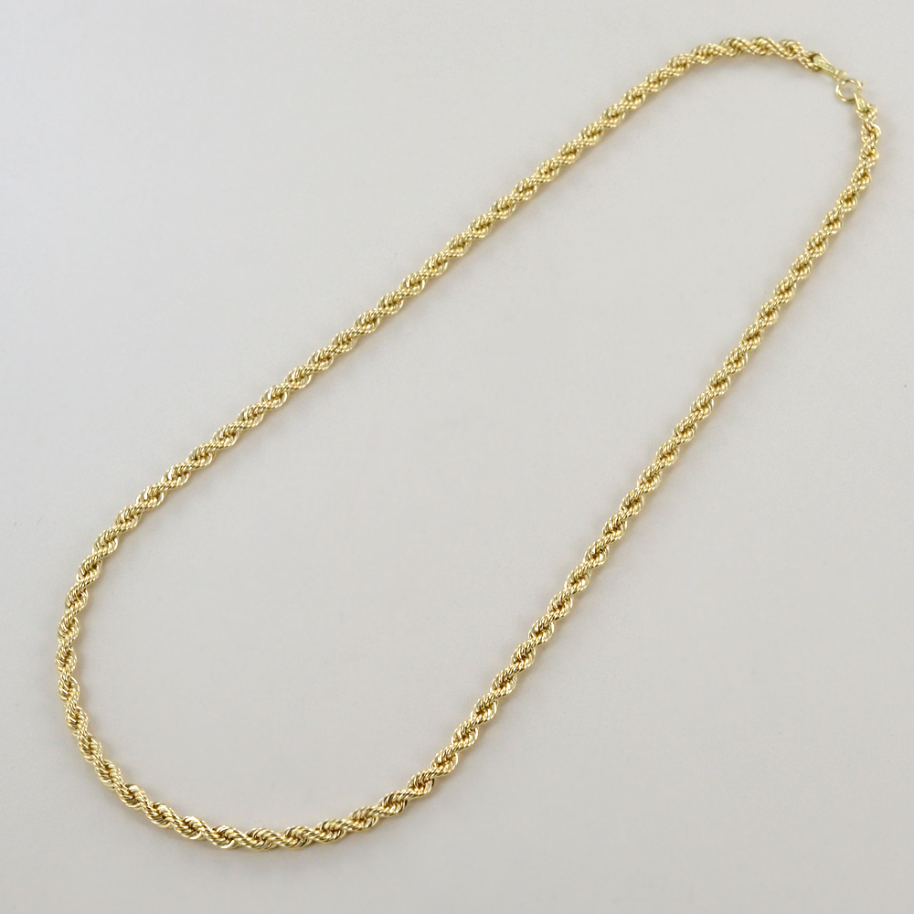 Catena Fune Unisex spessa in oro giallo 45 cm - 3.10 mm | Gioielloro.it ...