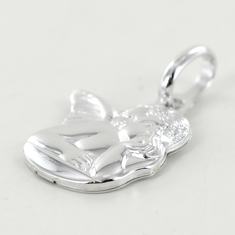 Ciondolo Angelo Cherubino - Angelo di Raffaello in oro bianco 18 kt ...