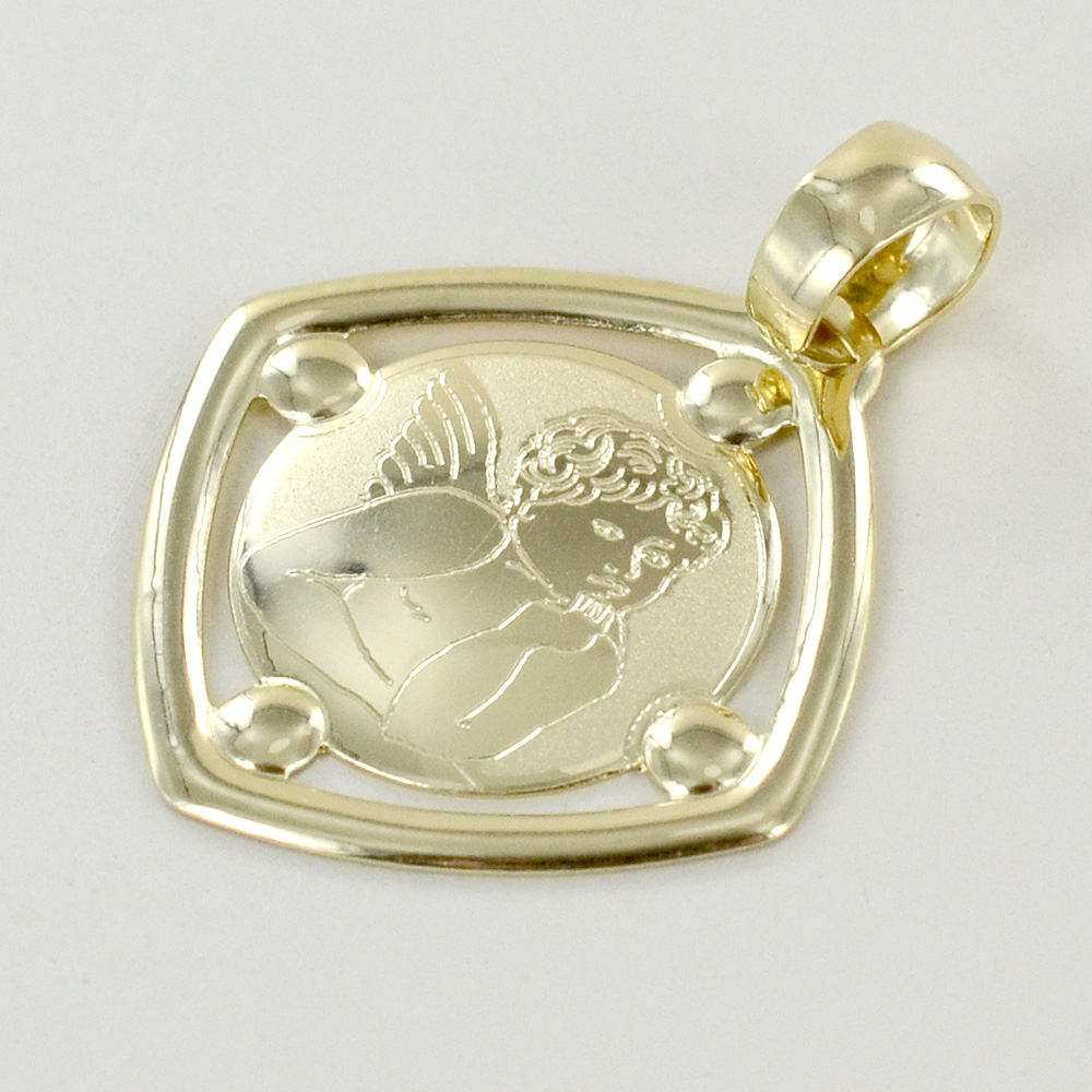 Ciondolo Angelo Cherubino - Angelo di Raffaello in oro giallo 18 kt ...