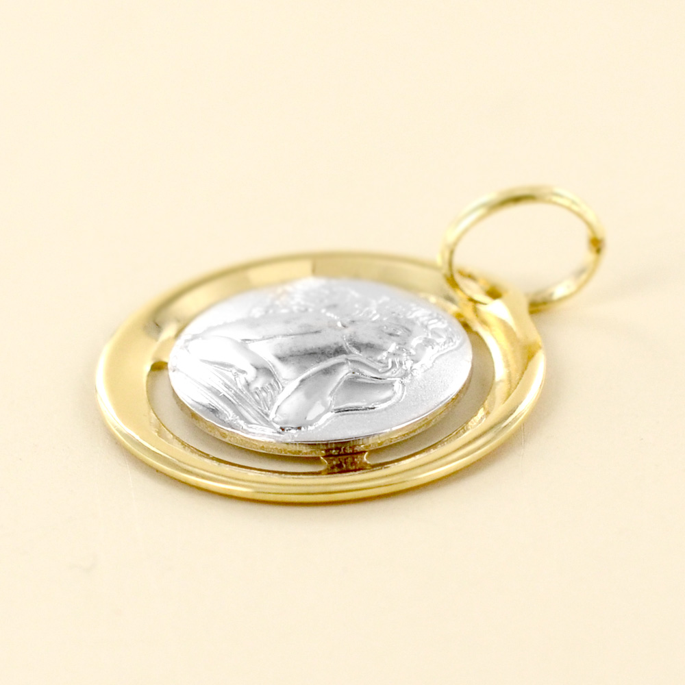 Ciondolo Angelo Cherubino - Angelo di Raffaello in oro giallo e bianco ...