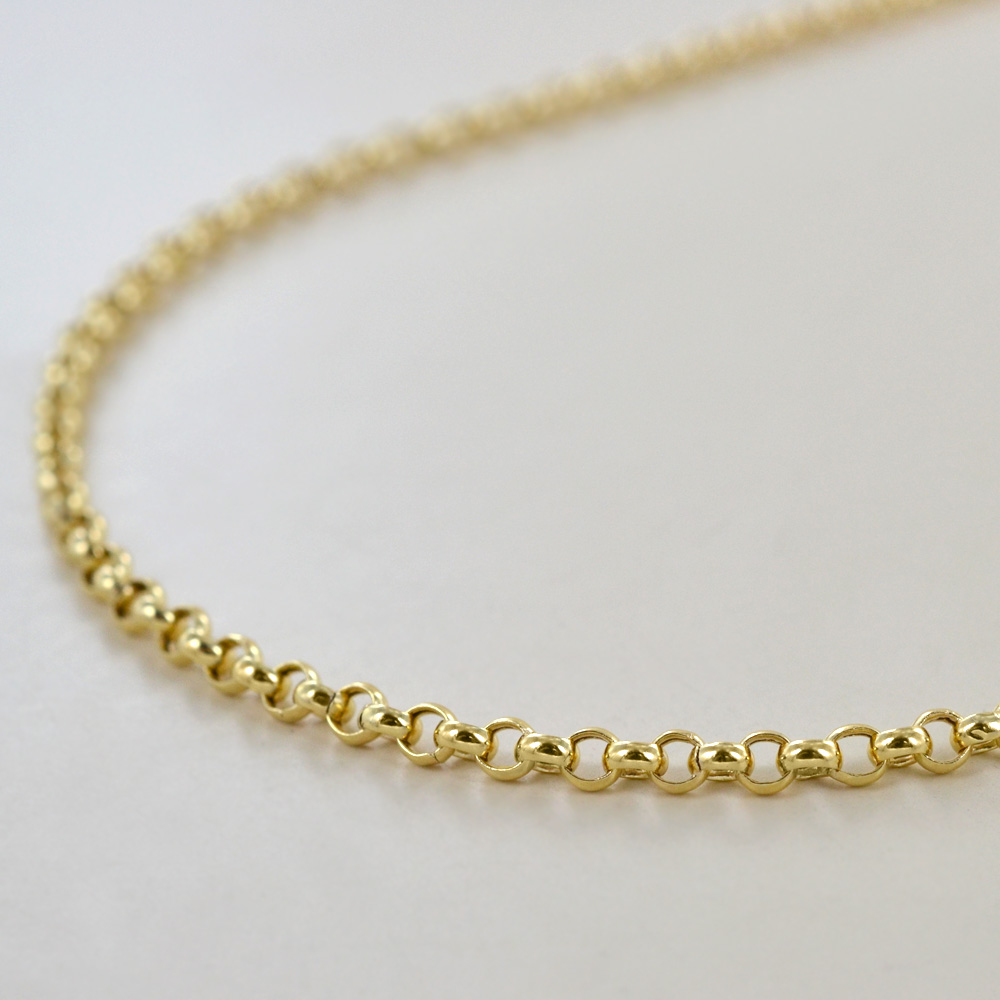 Collana catena maglia rolo in oro giallo 50 cm spessa - Oro 18 kt ...