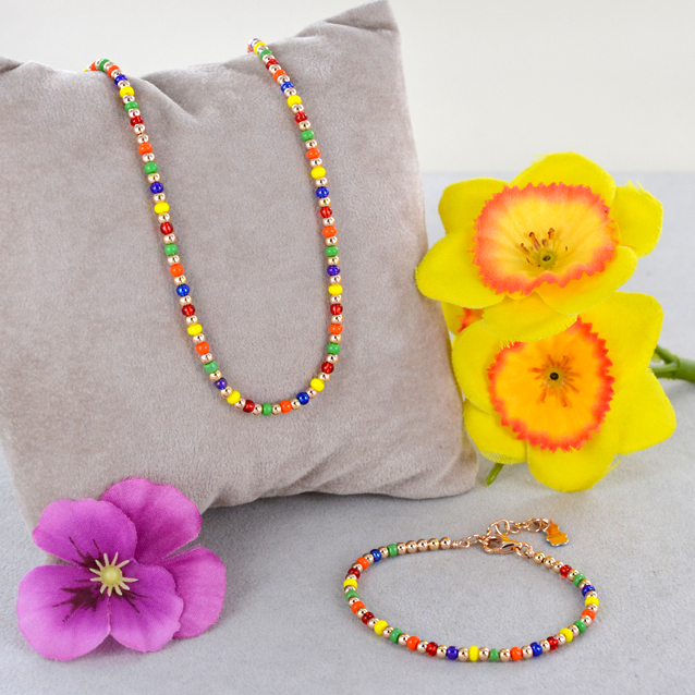 Collana Nanan da bambina in argento Sfere Rainbow NAN0302 | Gioielloro.it - La