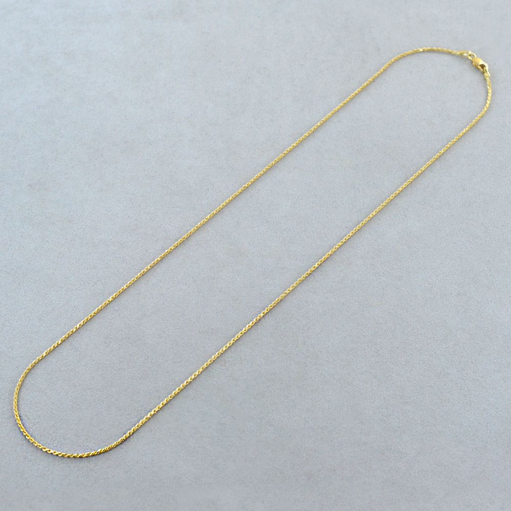 Collana Unisex catena maglia fune piena in oro giallo 48 cm ...