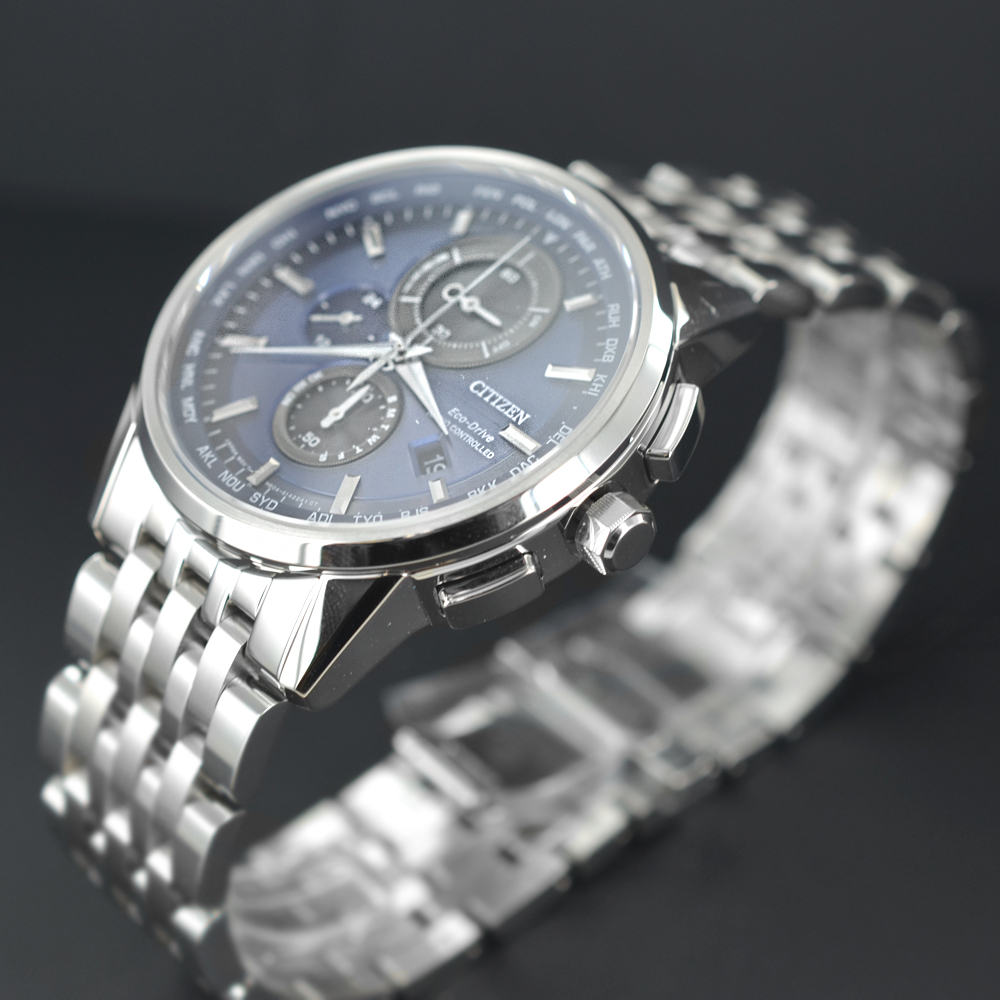 Orologio uomo CITIZEN Ecodrive Radiocontrollato blu acciaio AT8110-61L ...